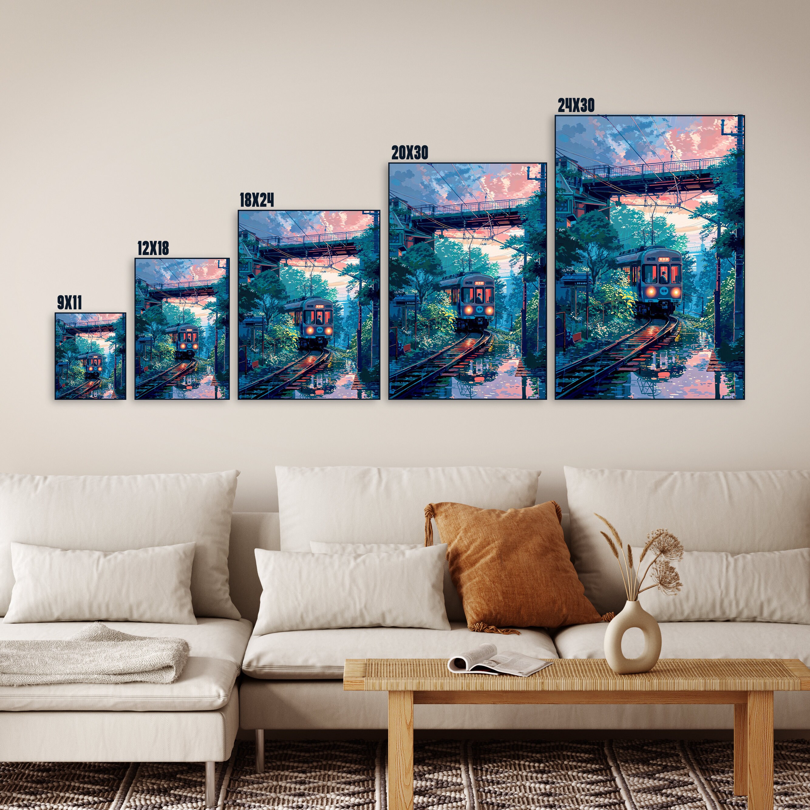 Anime Train Art Print: Vaporwave Lofi Hip Hop (multiple Sizes) - Etsy
