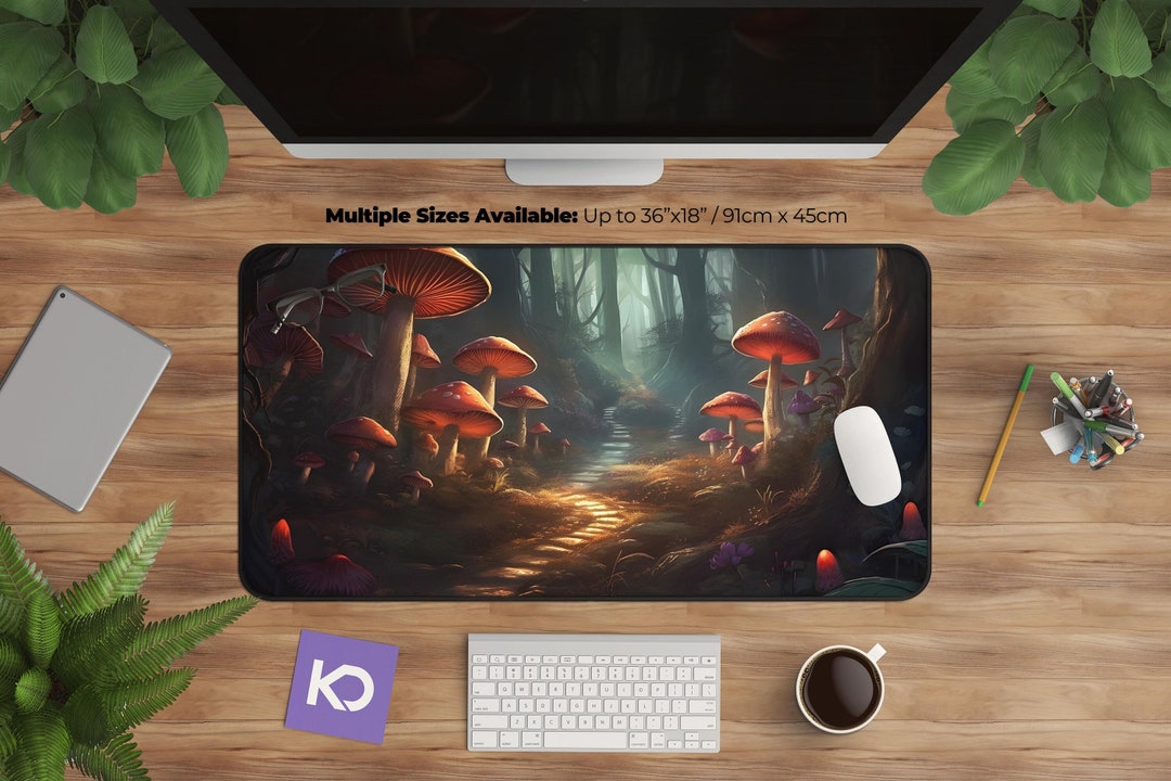 Mushroom Desk Mat - Dark Cottagecore Gaming Desk Mat, Perfect Mushroom ...