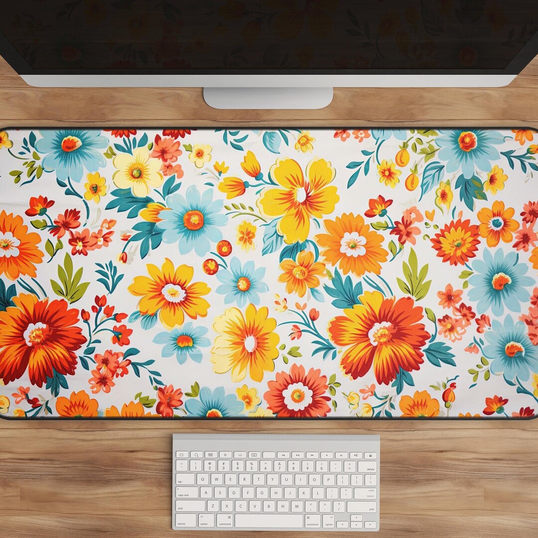 Floral Desk Mat | Cottagecore Desk Mat | Large Mouse Pad | Desk ...