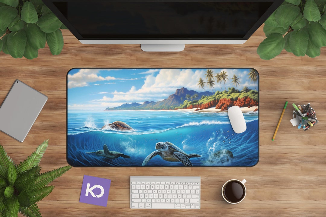 Sea Turtle Mouse Pad With Tranquil Ocean Scene, Sea Turtle Gifts ...
