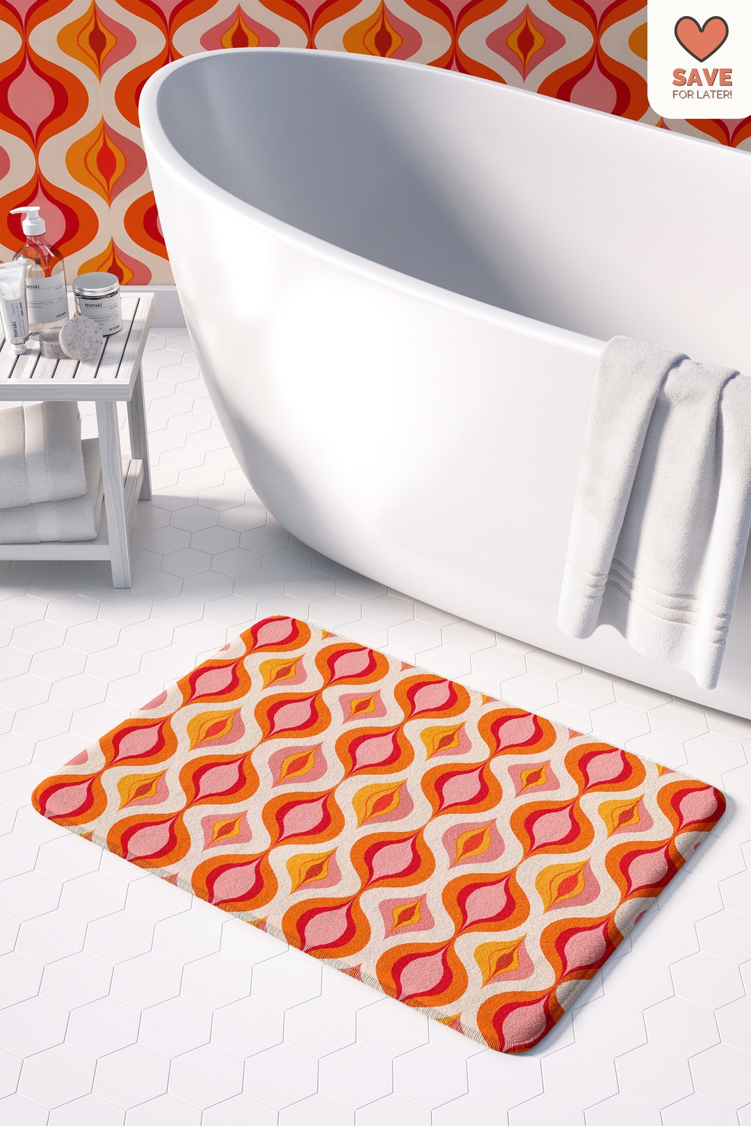 Funky Bath Mat - Mid Century Modern Style, Cute & Unique, Perfect for ...