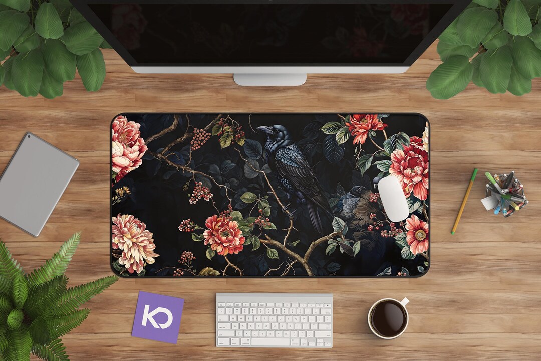 Gothic Desk Mat With Art Nouveau Flair, Dark Academia Office Accessory ...