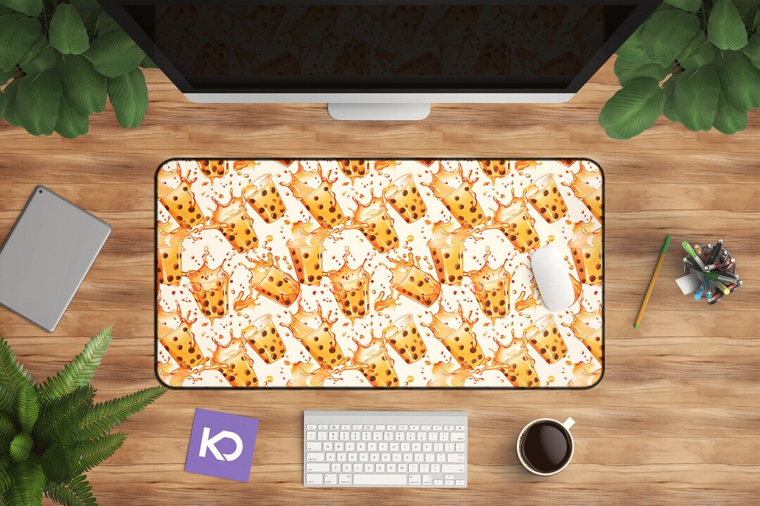 Kawaii Boba Desk Mat XL Cute Mouse Pad for Trendy Workspaces & Desk Decor - Etsy