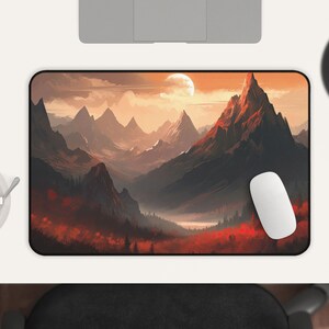 Mountain Desk Mat - Landscape Desk Pad - Nature Inspired Office Decor ...