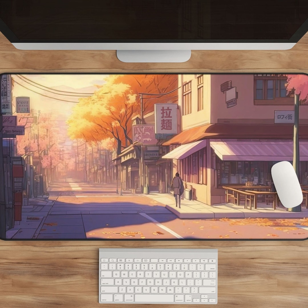 Lo-fi Anime Mouse Pad: Tokyo Skyline XXL Gamer Desk Mat - Etsy
