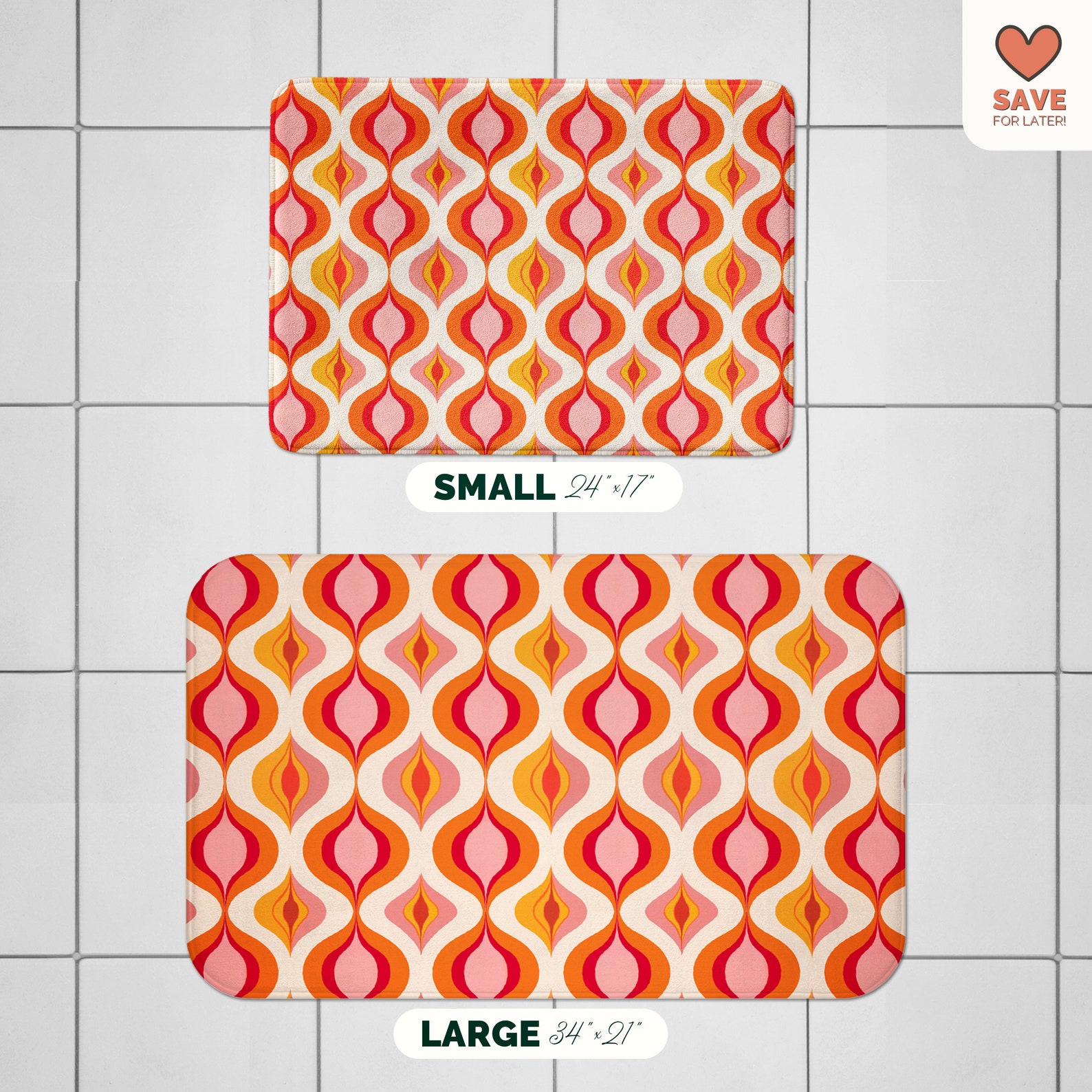 Funky Bath Mat: Mid Century Modern Style (soft Memory Foam, Non-slip ...