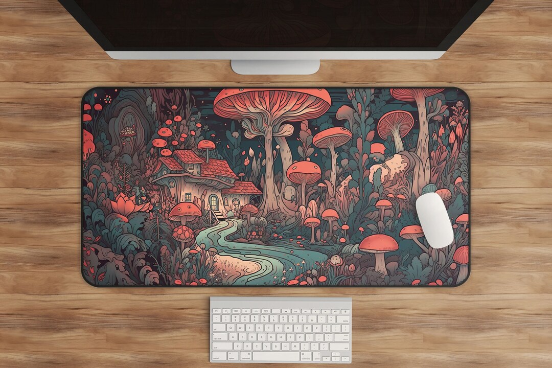 Cottagecore Desk Mat, Witchy Gaming Mousepad, Aesthetic Forest, Dark ...