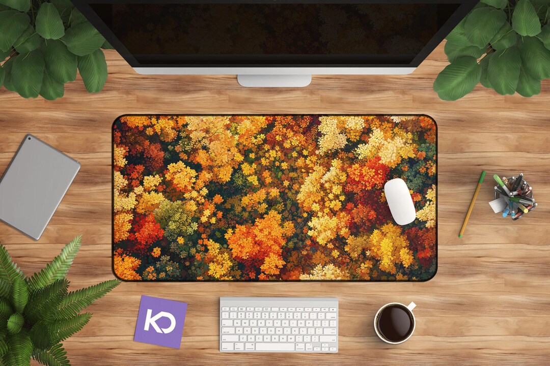 Autumn Deskmat: Woodland Leaf Design for Cozy Workspace Charm - Etsy