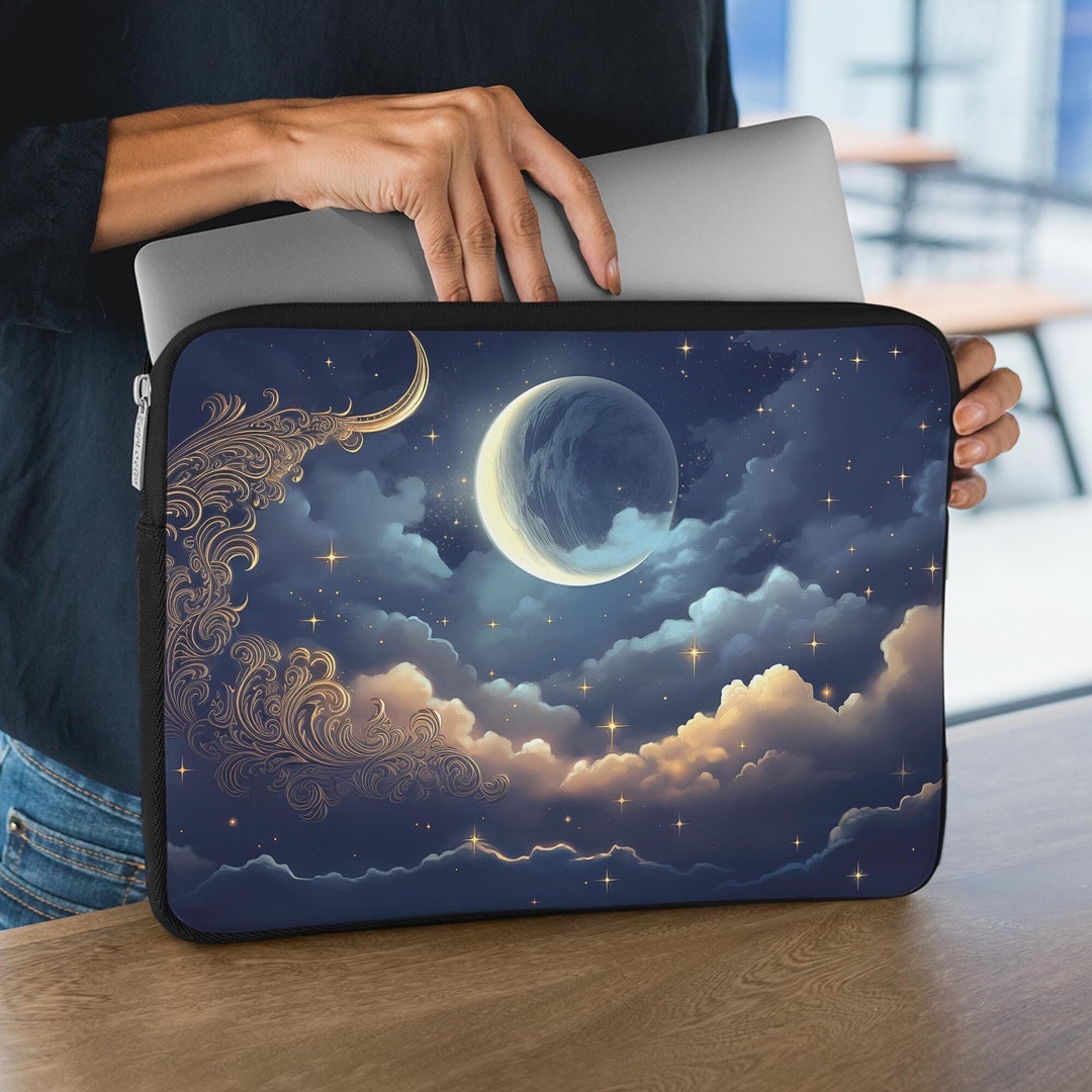 Celestial Laptop/tablet Sleeve With Moon and Stars - Protective Sleeve ...