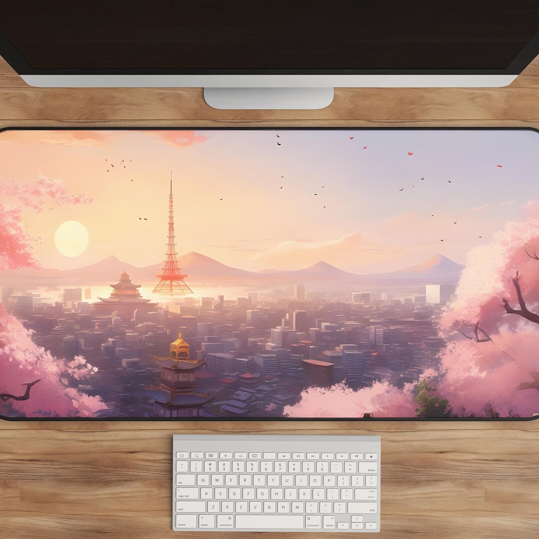 Tokyo Skyline Desk Mat - Anime Inspired Mouse Pad, Japanese Style Desk ...