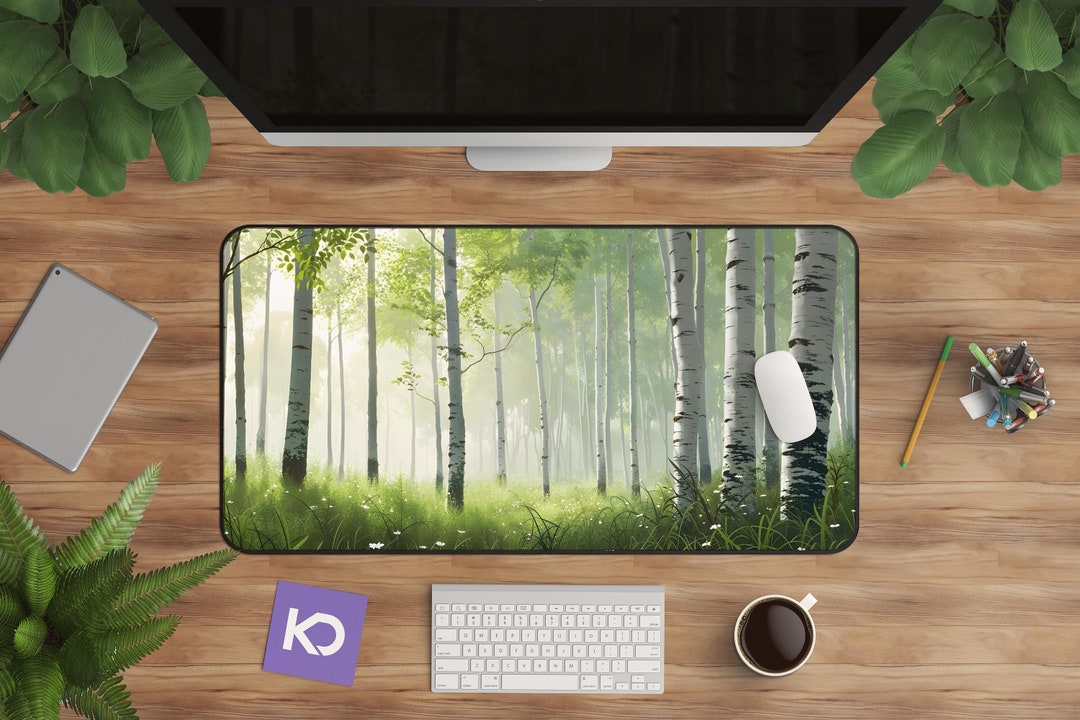 Lofi Desk Mat: Serene Office Decor Bursting With Greenery, Zen Study ...