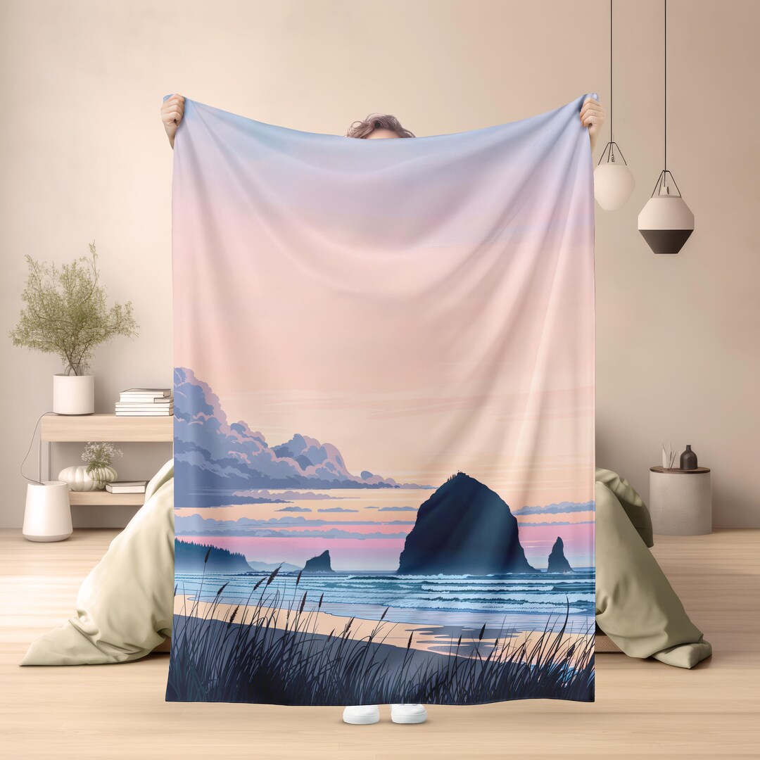 Oregon Sunset Throw Blanket – Lofi Anime Inspired, Chill Room Decor ...