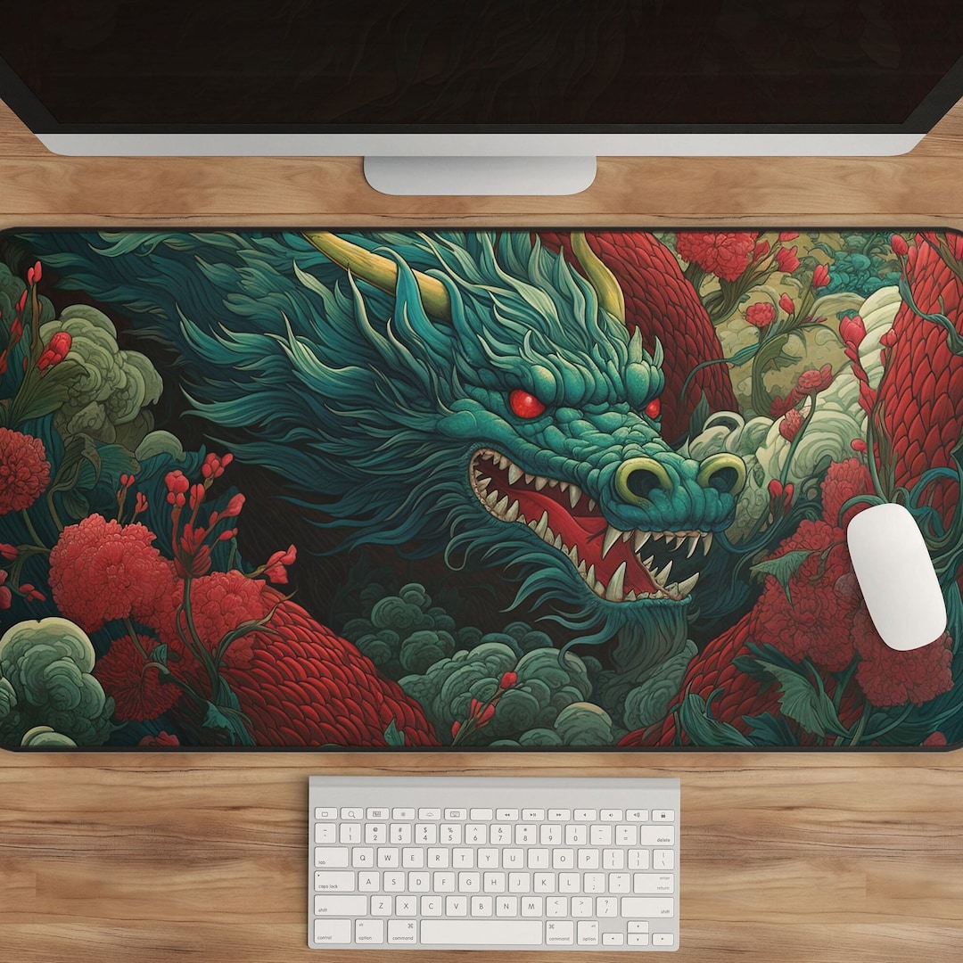 Dragon Mousepad XL Mousepad Japanese Desk Mat Chinese Mousepad Asian ...
