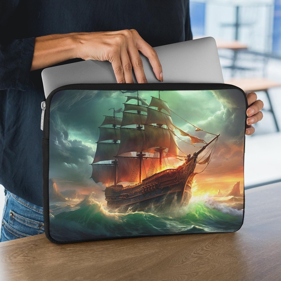 Laptop Sleeve: Pirate Ship Artwork - Foam Padded, Snug Fit - Etsy
