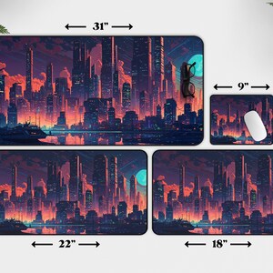 Futuristic City Desk Mat, Sci-fi Aesthetic, Vaporwave & Synthwave Desk ...