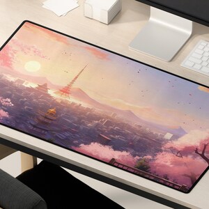 Tokyo Skyline Desk Mat - Anime Inspired Mouse Pad, Japanese Style Desk ...