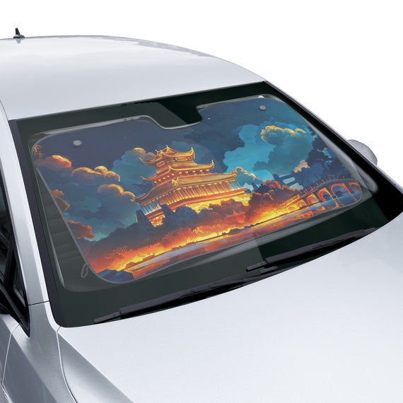 Car Sun Shade With Asian Art Decorative Windshield Shade Perfect Car Decor to Shield Vehicle From Sun Etsy UK