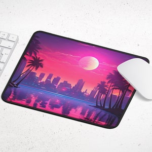 Vaporwave Desk Mat Neon Palm Gaming Desk Pad Synthwave - Etsy