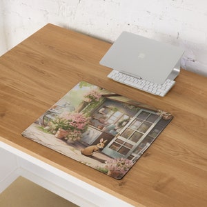 Whimsical Cottagecore Desk Mat | Cute Rabbit Mouse Pad | Cozy Home ...