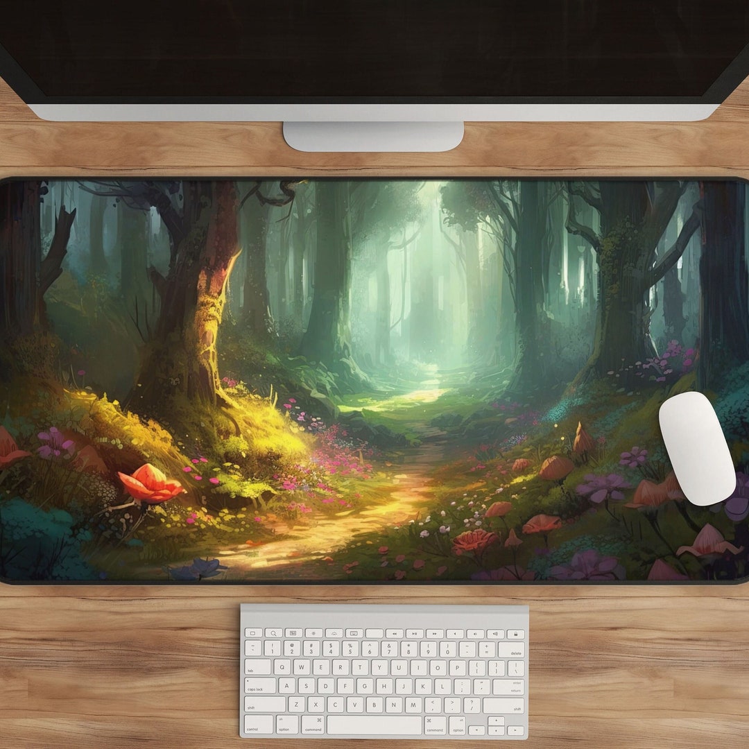 Fairy Desk Mat - Enchanted Magical Forest Workspace Decor - Fantasy ...