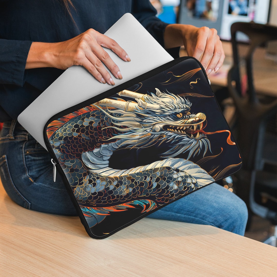 Mythical Dragon Laptop Sleeve - Fantasy-inspired 13-inch Padded ...