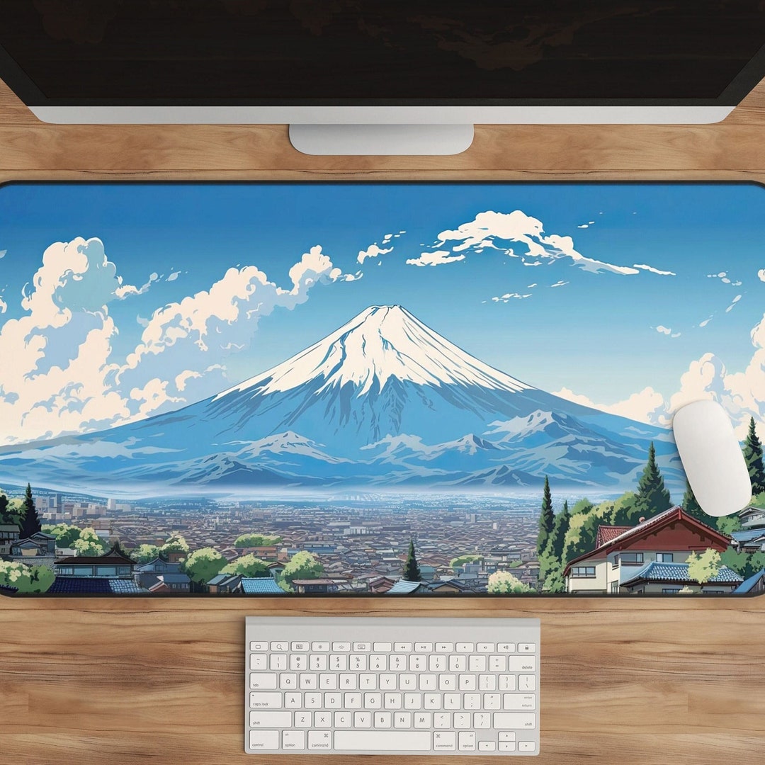 Anime Tokyo Desk Mat: Mt Fuji Japanese Cityscape Office Decor - Etsy