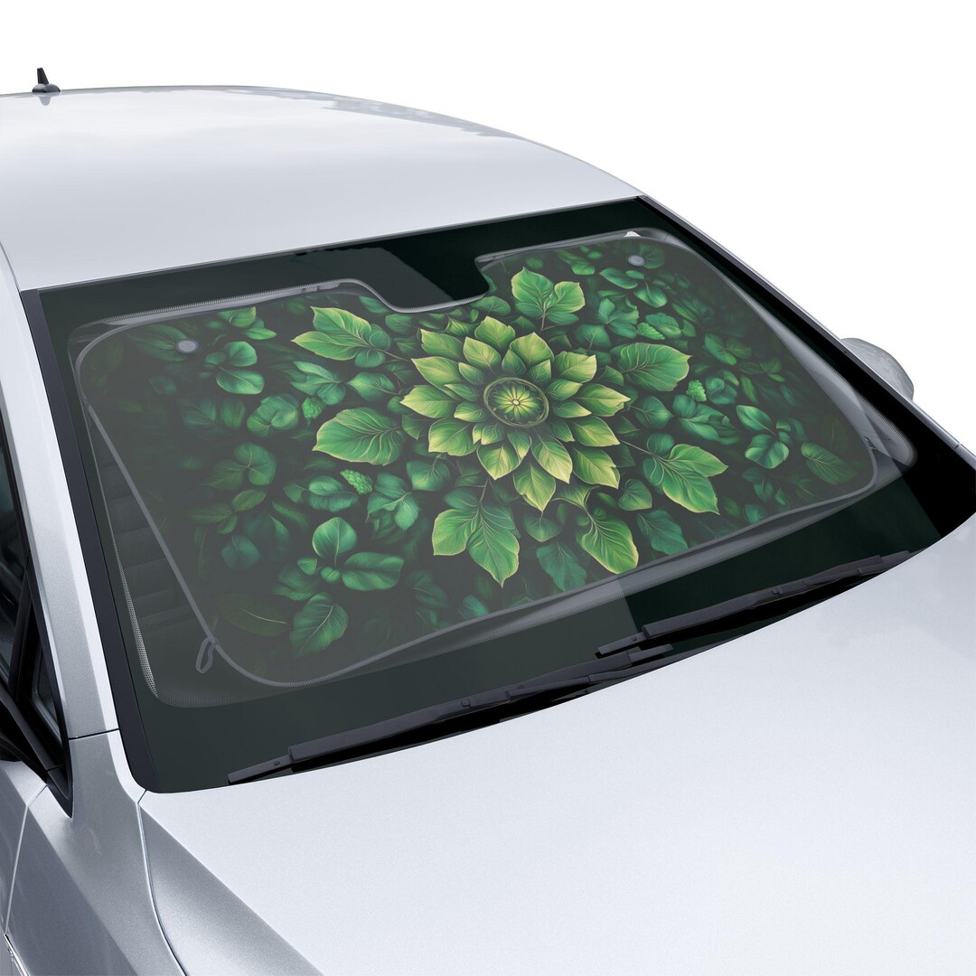 Botanical Car Sun Shade: Greenery Pattern for Nature Lovers Summer ...