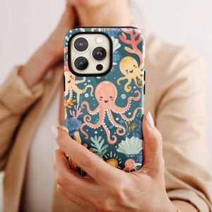Octopus Phone Case - Cute Ocean Lover Design, Summer Beach & Sea Life ...