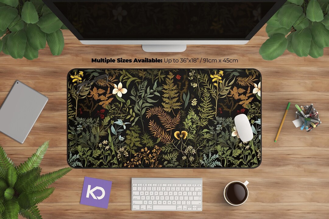 Botanical Desk Mat - Woodland Desk Mat With Nature-inspired Design ...