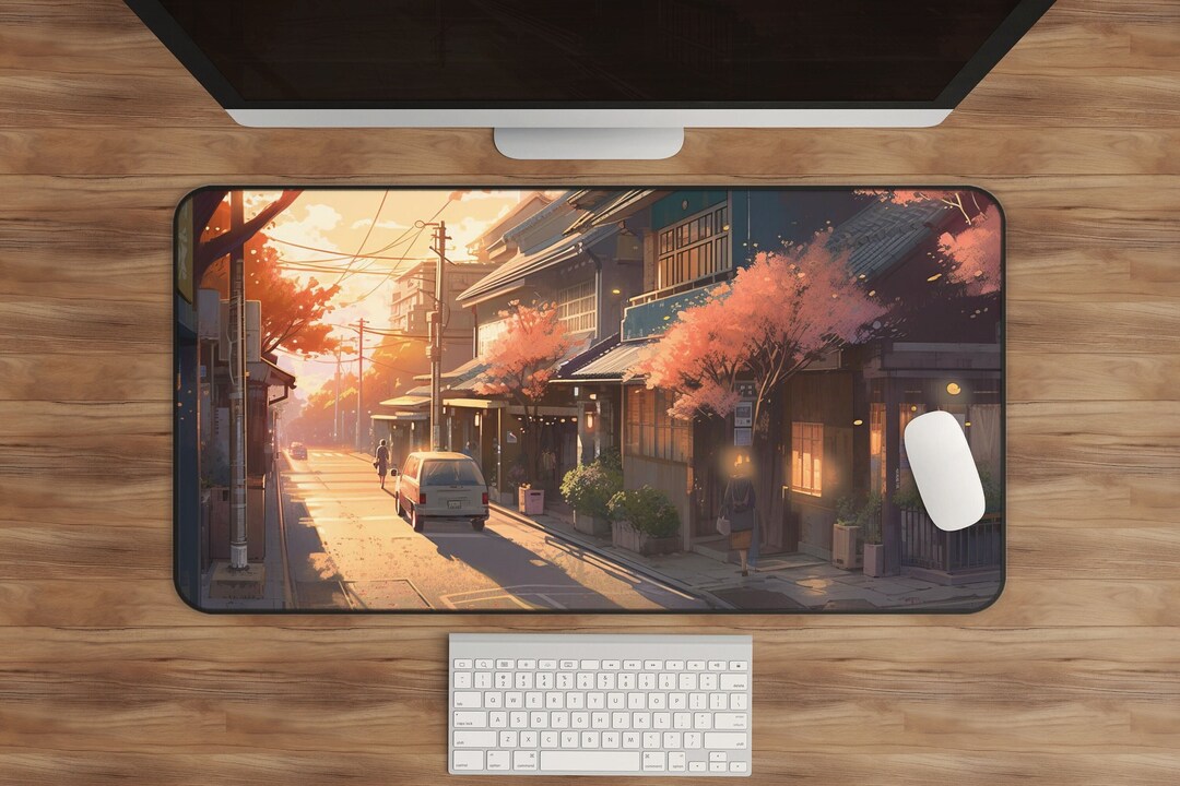 Anime Desk Pad, Japanese Mouse Pad, Gaming Desk Mat, Cherry Blossom Mat ...