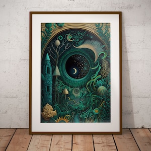 Enchanted Forest Surrealism Art Print: Maximalist Bohemian Decor - Etsy