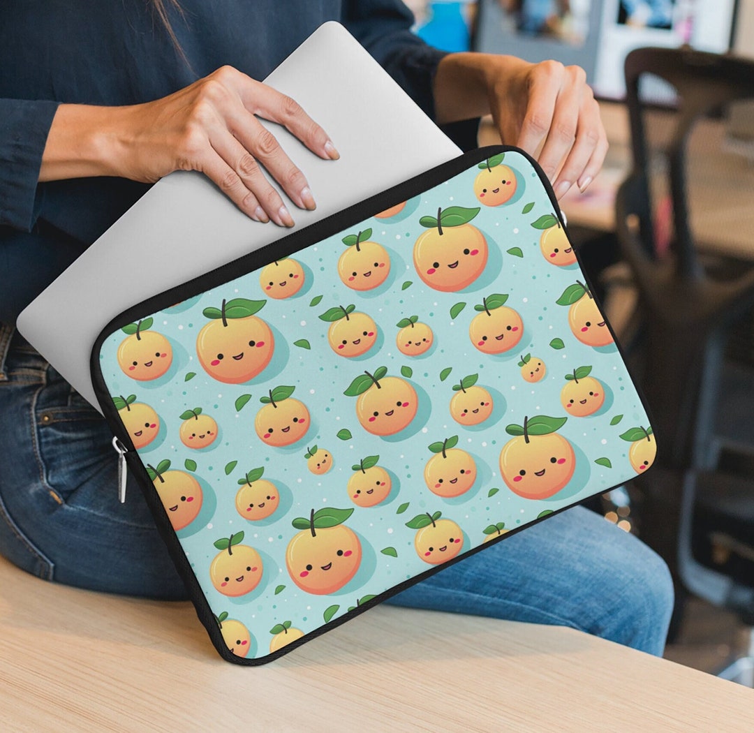 Kawaii Laptop Sleeve: Cute Anime Tablet Cover With Smiling Peaches ...