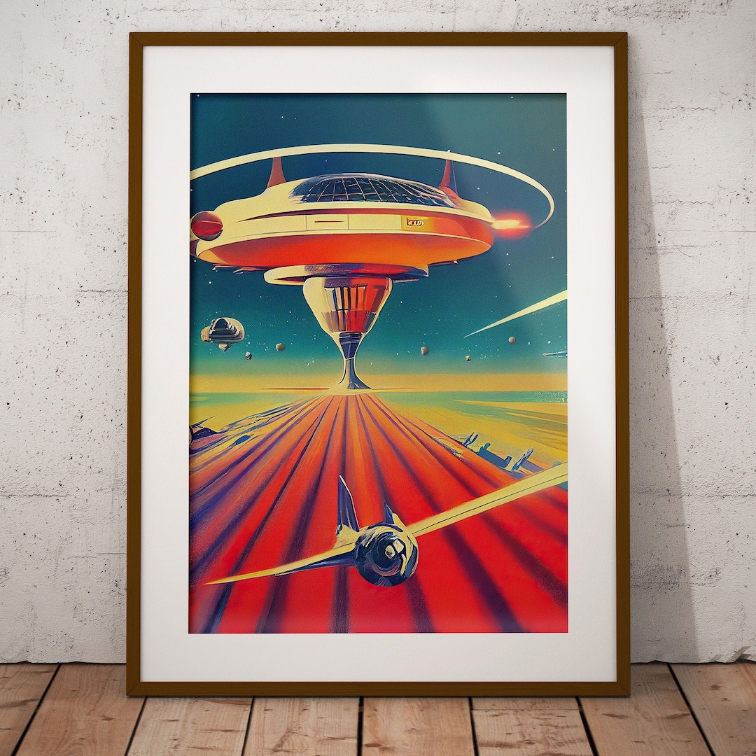 60s Sci Fi Art Print Wall Decor, Retro Wall Art Living Room Movie ...