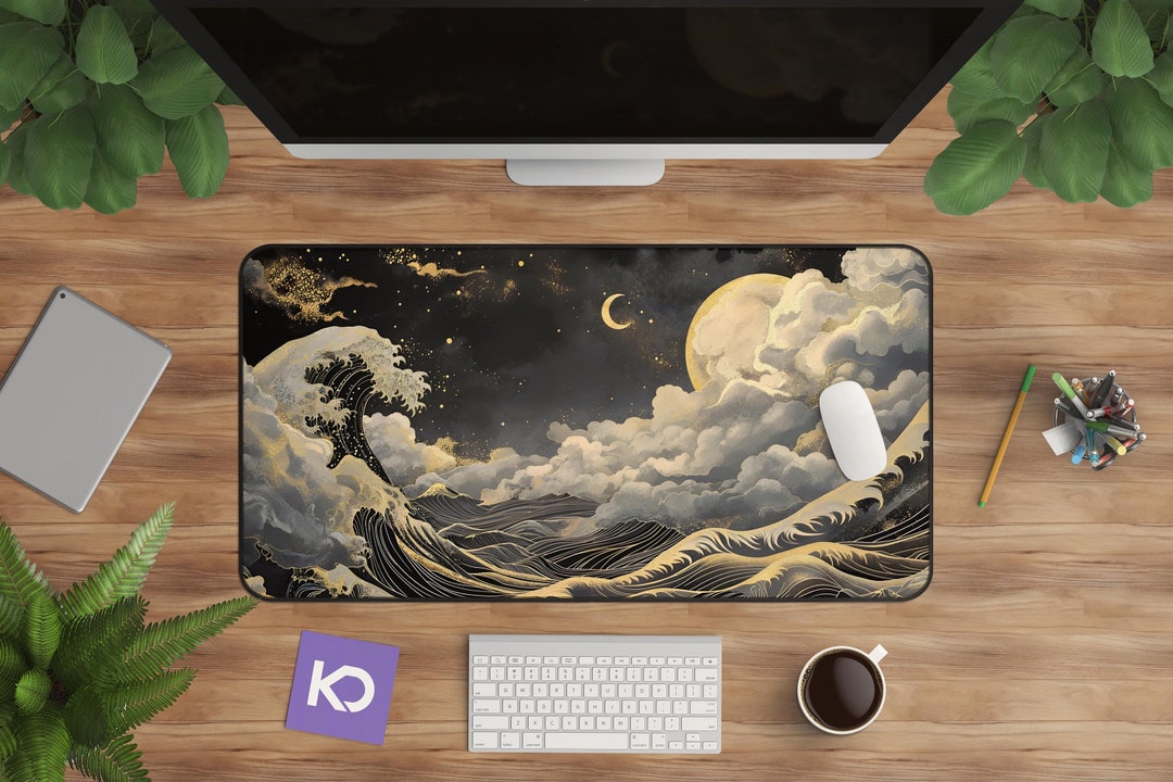 Japandi Desk Mat | Aesthetic Minimalist Desk Pad for Home Office Decor ...