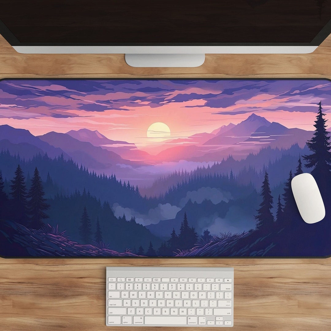 Pacific Northwest Mountain Desk Mat: Sunset Scenery Workspace Decor - Etsy