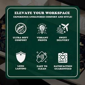 Celestial Desk Mat, Floral Design With Moon and Stars for Office Decor ...