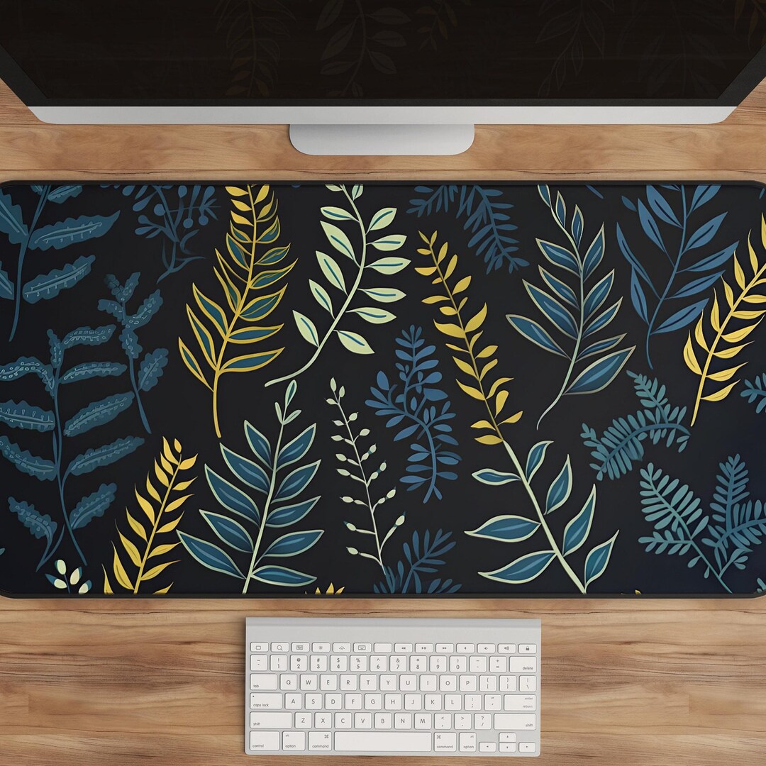 Fern-inspired Computer Mat - Nature-themed Desk Pad, Large Mouse Pad ...