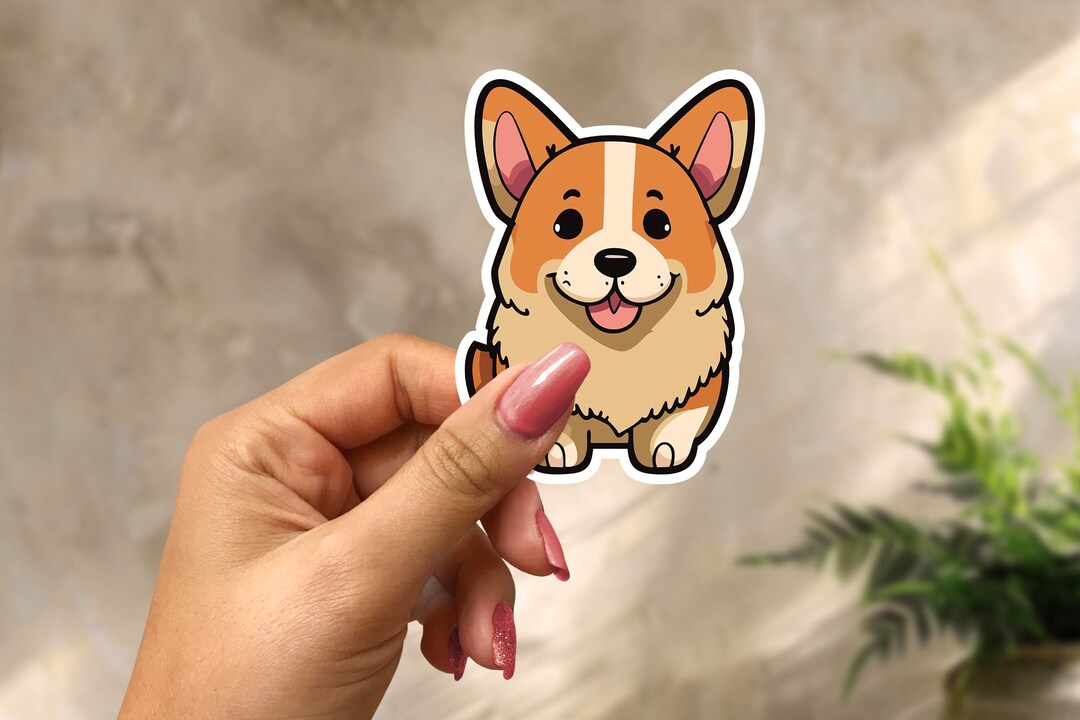 Cute Corgi Sticker | Kawaii Vinyl Decal for Dog Lovers, Chibi Puppy ...