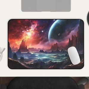 Galaxy Desk Mat | Astral Mouse Pad | Space Office Decor | Cosmic Desk ...
