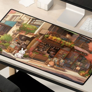 Anime Desk Mat | Kawaii Mousepad | Chibi Desk Mat | Rabbit Desk Mat ...