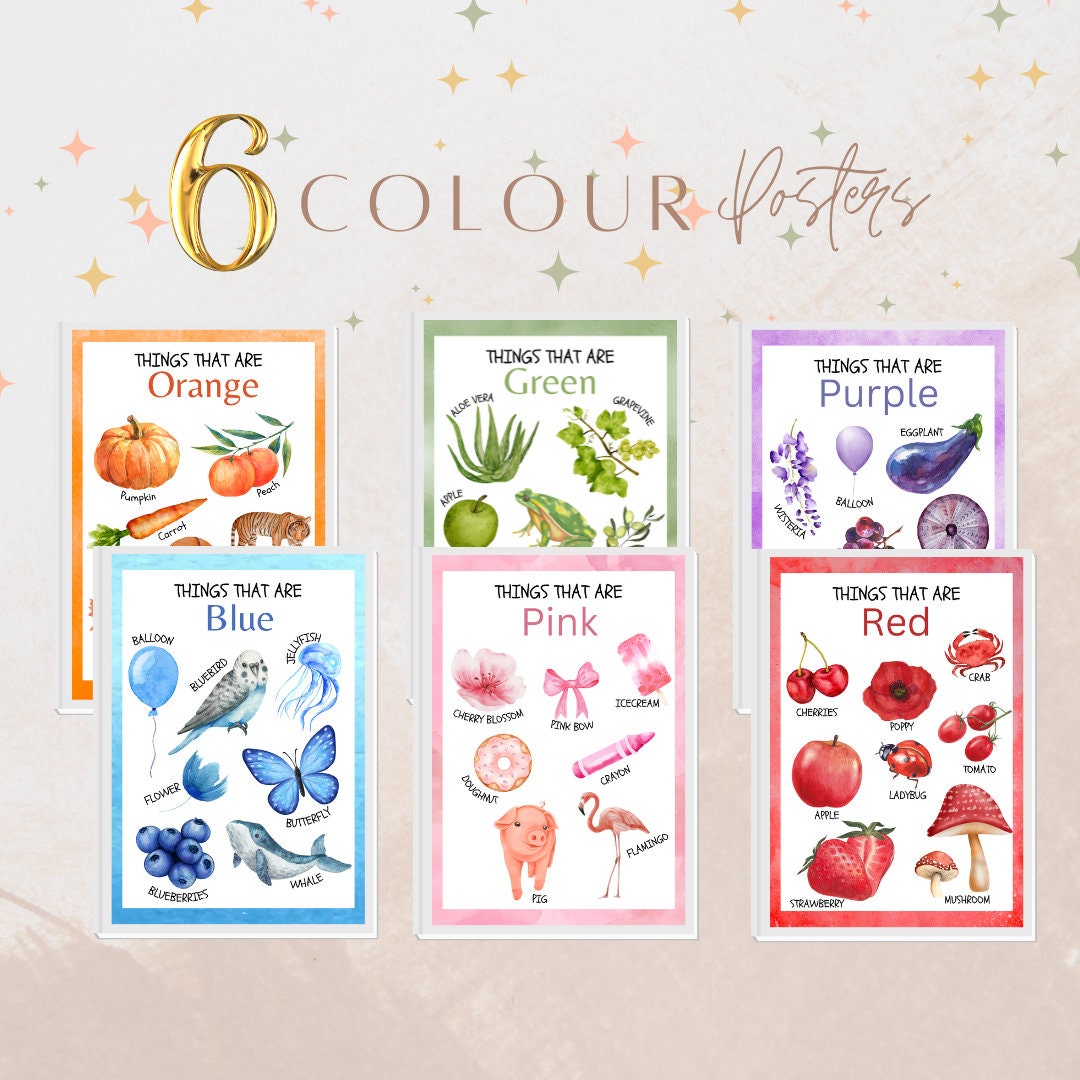 Watercolor Colours Poster Set: Rainbow Classroom Decor (digital ...