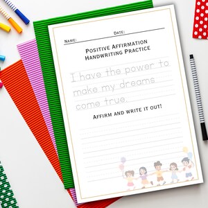Positive Affirmation Worksheet, Growth Mindset, Printable Toddler ...