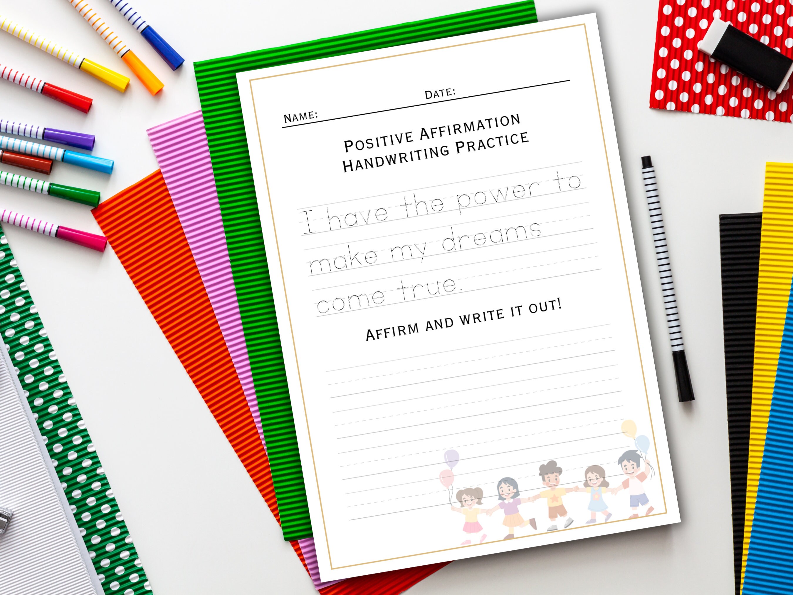 Positive Affirmation Worksheet, Growth Mindset, Printable Toddler ...