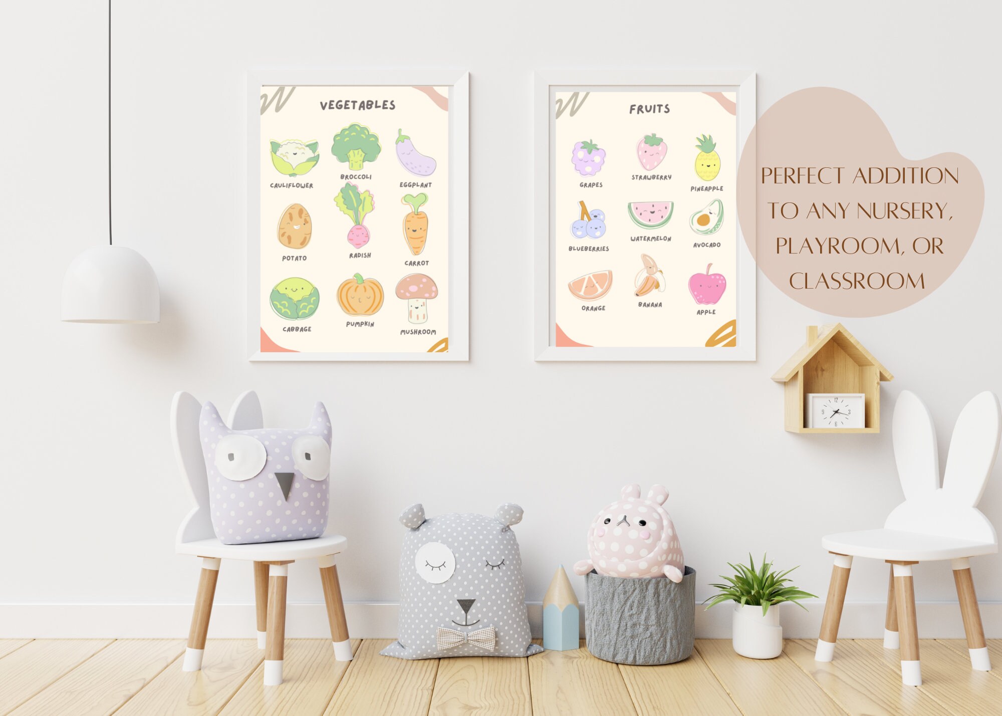 Fruits and Vegetables Educational Poster, Montessori, Classroom Decor ...