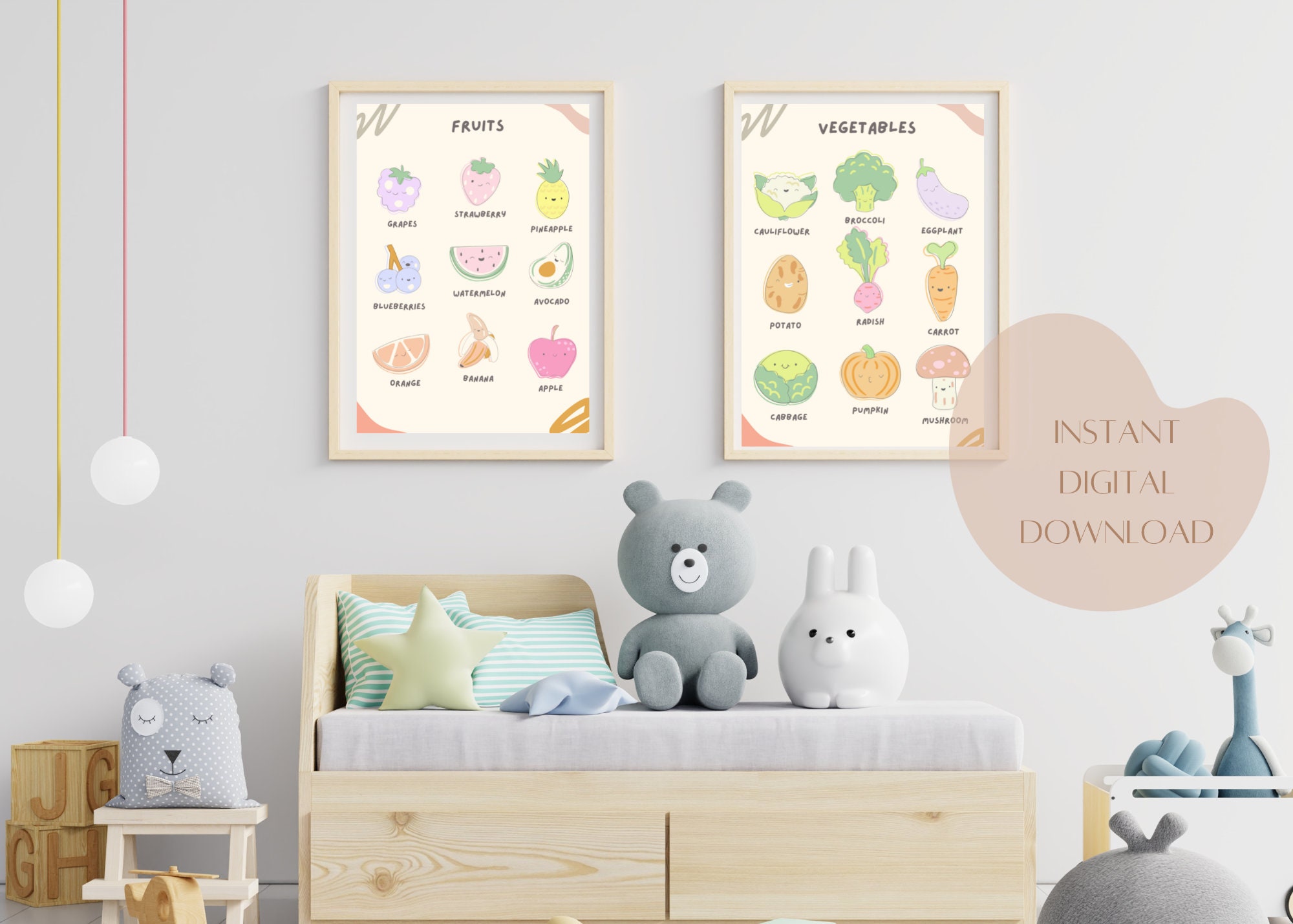 Fruits and Vegetables Educational Poster, Montessori, Classroom Decor ...