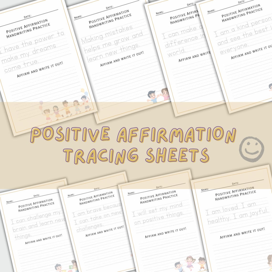 Positive Affirmation Worksheet, Growth Mindset, Printable Toddler ...