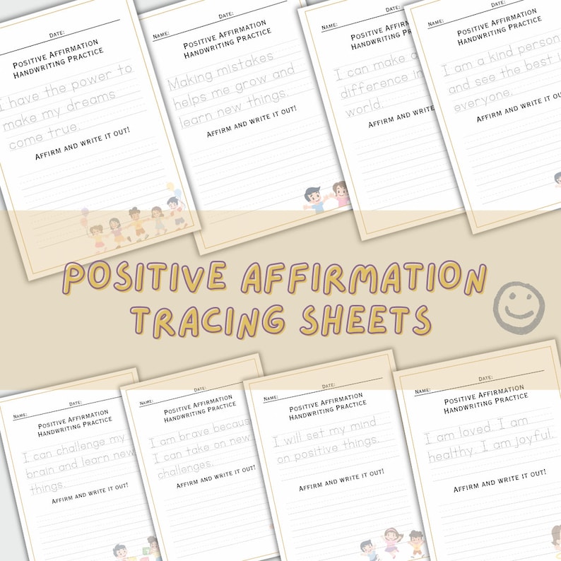 Positive Affirmation Worksheet, Growth Mindset, Printable Toddler ...