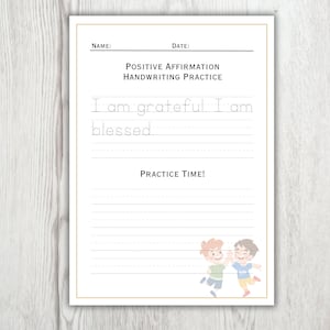 Positive Affirmation Worksheet, Growth Mindset, Printable Toddler ...