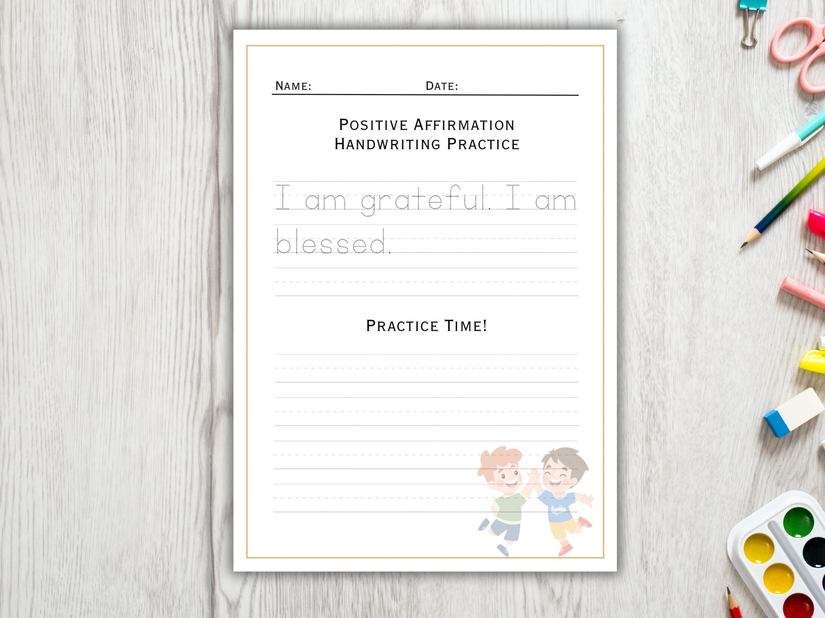 Positive Affirmation Worksheet, Growth Mindset, Printable Toddler ...