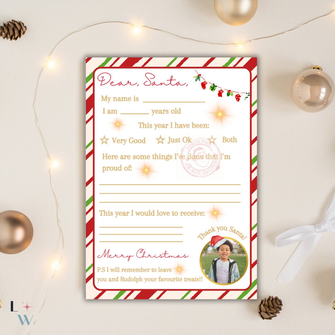 Letter to Santa, Kids Letter to Santa, Christmas Colouring, Dear Santa ...